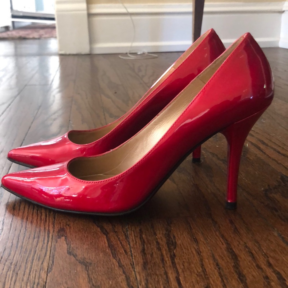 Red Patent Leather Stuart Weitzman Heels - Gem